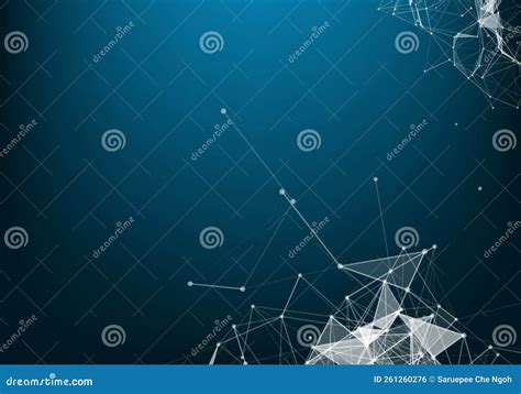 Vector Abstract Futuristic Digital Landscape With Particles Dots And Stars On Horizon Computer