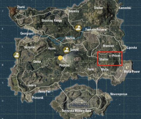 Pubg Mobile Map Guide Erangel Shelter And Erangel Prison