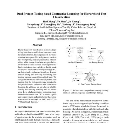 Dual Prompt Tuning Based Contrastive Learning For Hierarchical Text Classification Acl Anthology