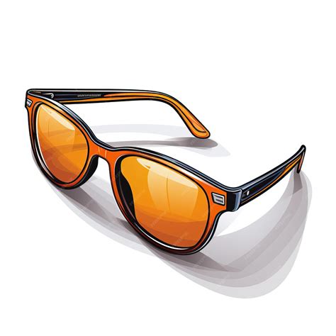 Premium Vector Orange Color Sunglasses Handdrawn Vector White Backgroun