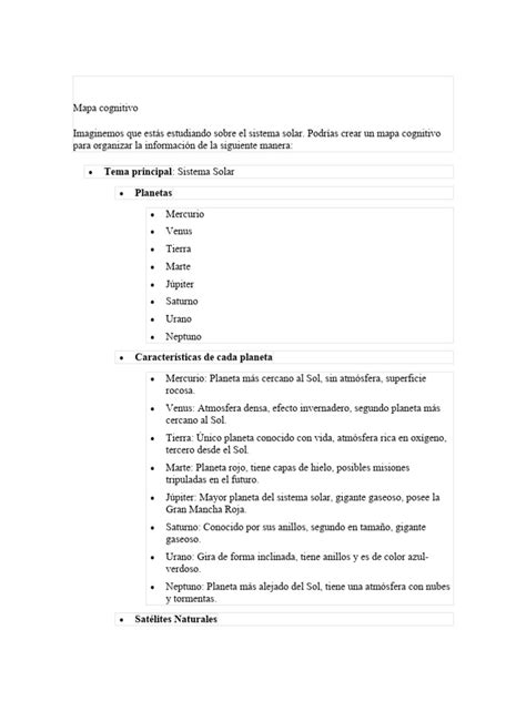 Mapa Cognitivo Pdf Ciencia Y Matemáticas
