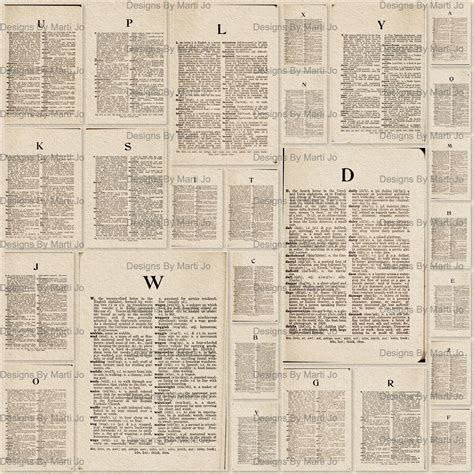 Vintage Dictionary Paper Overlay Set 26 Antique Printable Etsy
