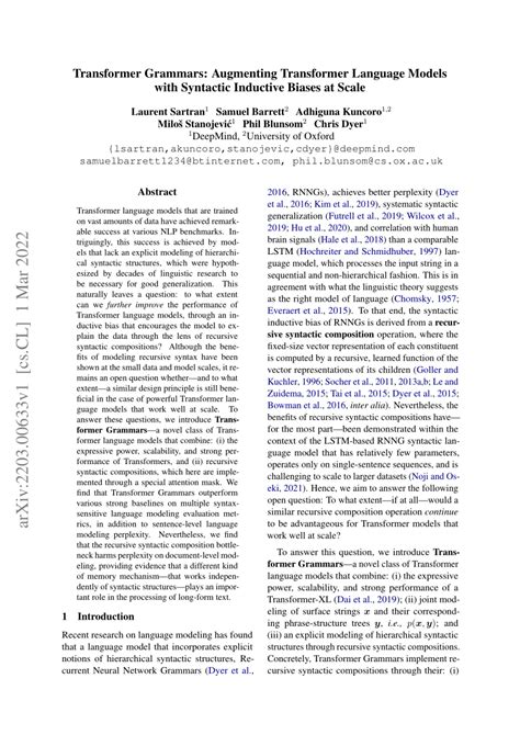 pdf transformer grammars augmenting transformer language models with