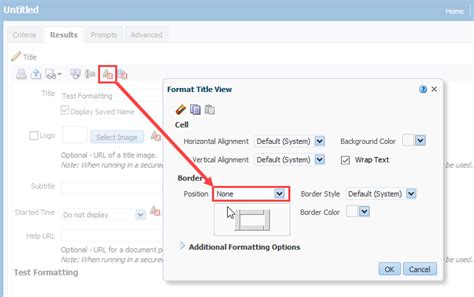 How To Remove Underline Shown For Title In PDF View Of Dashboard Oracle Analytics