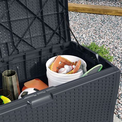 Suncast Missouri 375l Storage Box Cyberspace Grey Pure Garden Buildings