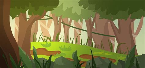 Forest Summer Cartoon Plant Background Wallpaper Forest Summer