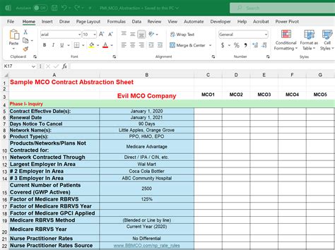 Mcopayor Contract Term Abstraction Sheet