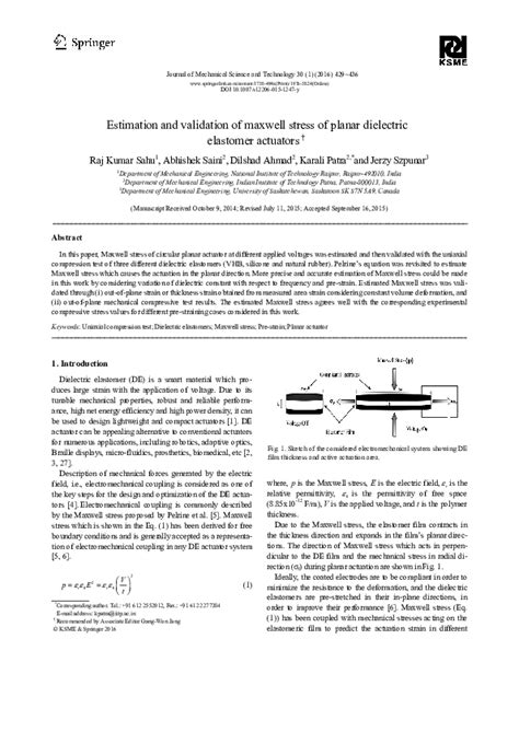 Pdf Estimation And Validation Of Maxwell Stress Of Planar Dielectric