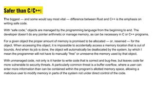 Rust Programming Language PPTX Programming Languages Computing