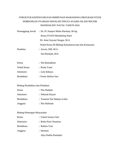 Struktur Kepengurusan Hmps Ps Pdf