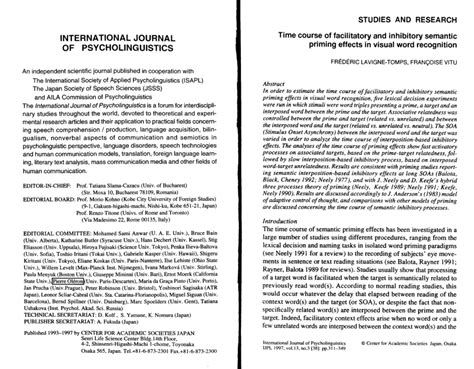 pdf time course of activatory and inhibitory semantic priming effects