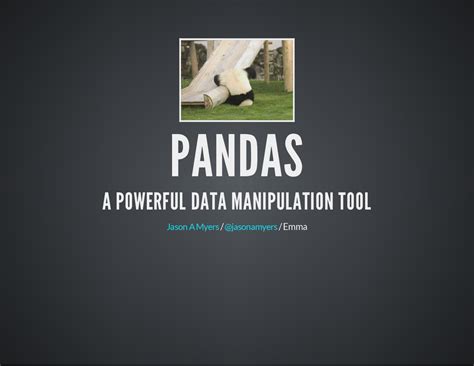 introduction to pandas speaker deck