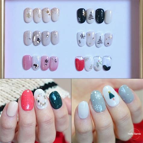 크리스마스 네일아트 디자인 네일 스티커 사용 And 네일팁에 해본 셀프젤네일 네이버 블로그