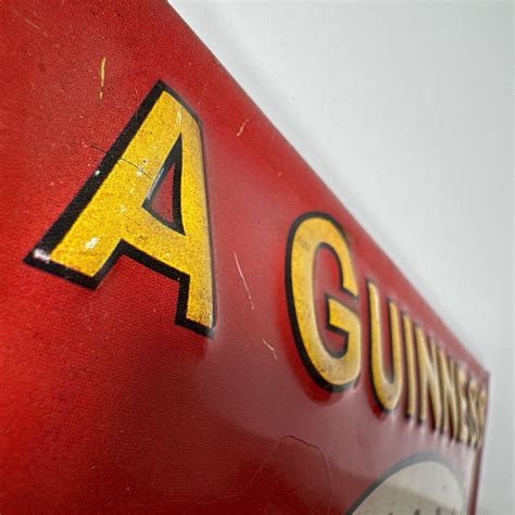 Vintage Guinness Beer Sign A Guinness A Day Metal Sign 1997 Made