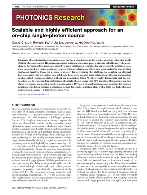 Pdf A Scalable And Highly Efficient Approach For On Chip Single