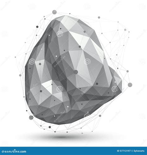 Geometric Monochrome Deformed Structure With Wire Mesh Modern S Stock