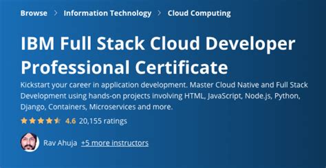 Ibm Full Stack Cloud Developer Professional Certificate Elearn