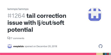 Tail Correction Issue With Ljcutsoft Potential · Issue 1264 · Lammps