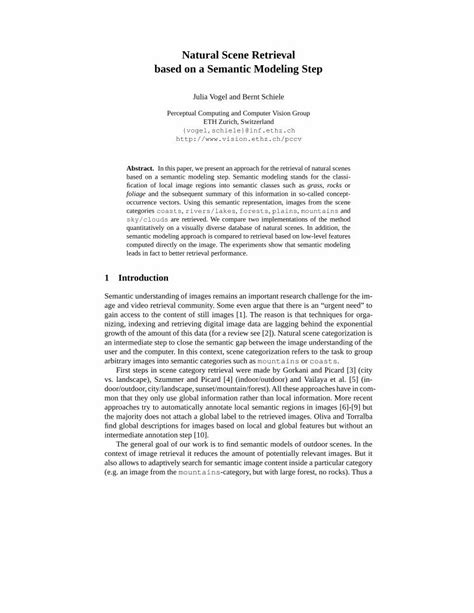 Pdf Natural Scene Retrieval Based On A Semantic Vogelpdfnatural