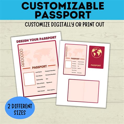 Customizable Passport Design Your Own Passport Passport Craft