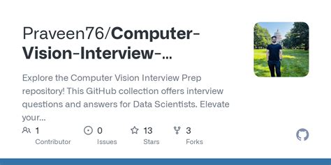 Github Praveen76computer Vision Interview Preparation Explore The Computer Vision Interview