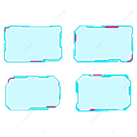 Vector Red And Blue Translucent Rectangular Technology Wind Border Future Technology Style