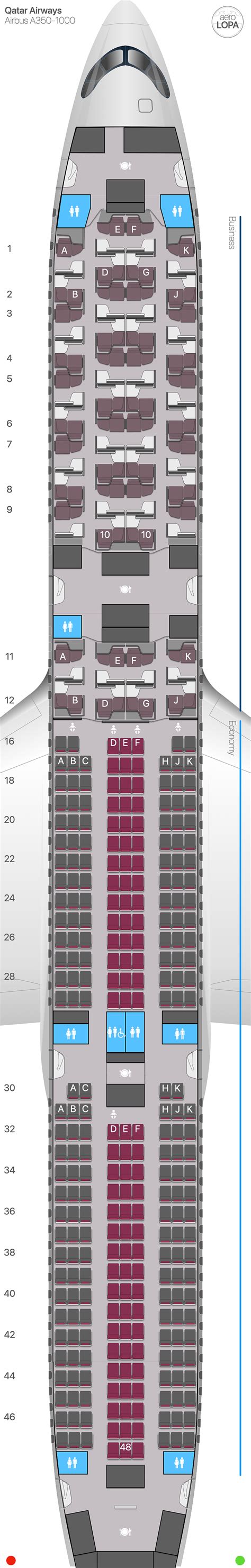 Qr Airbus A350 1000 Type 1 Aerolopa Detailed Aircraft Seat Plans