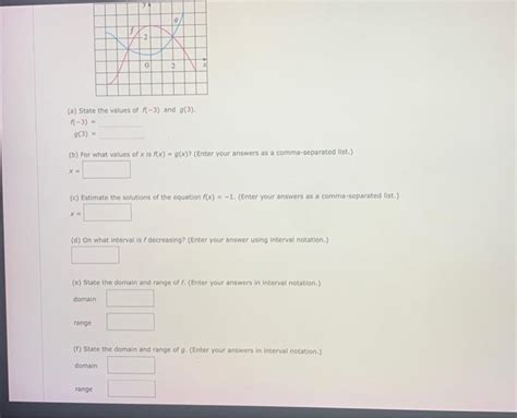 solved a state the volues of f −3 and g 3 f −3 g 3