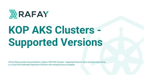 Kop Aks Clusters Supported Versions Rafay Product Documentation