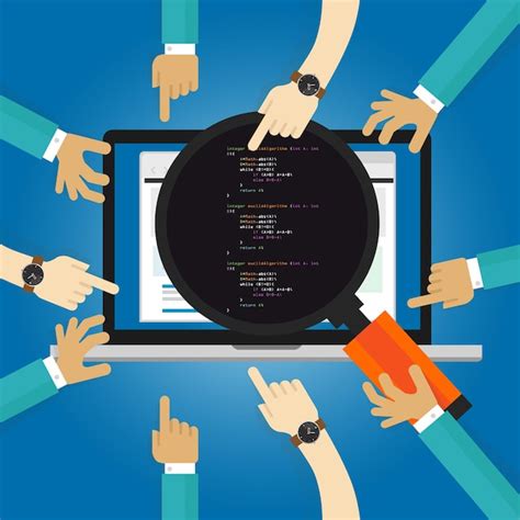premium vector software review testing coding and programming