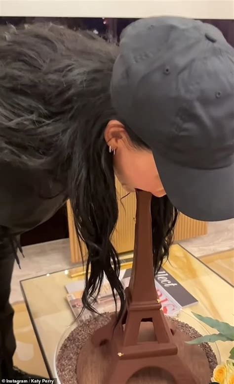 Katy Perry Bites Down On Chocolate Eiffel Tower Very Suggestively After
