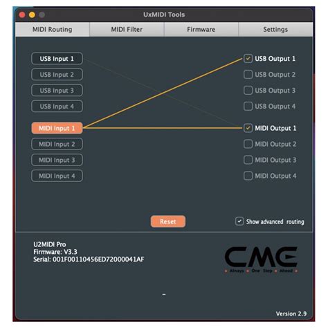Cme U2midi Pro Usb Midi Interface With Filter At Gear4music