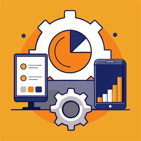 a settings wheel data and an app and a computer vector illustration