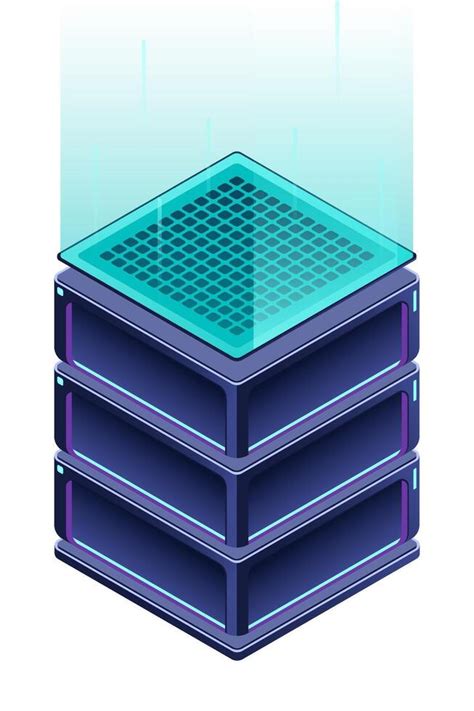 Isometric Futuristic Server Isometric Database Or Data Center Abstract Blockchain Computer