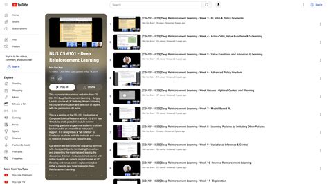 Deep Reinforcement Learning Nus Cs 6101 Course Online Playground