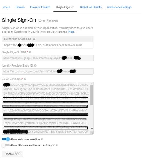Single Sign On Databricks Sso Authentication Failed Google Idp Stack Overflow
