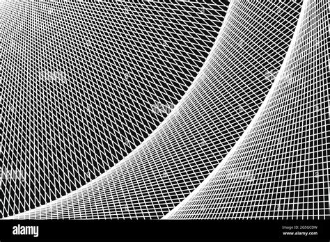 White Intersected Lines On Black Abstract Grid Pattern Vector