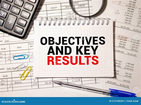 Objective Key Results OKR Text In The Office Notebook View From Above Stock Image Image Of