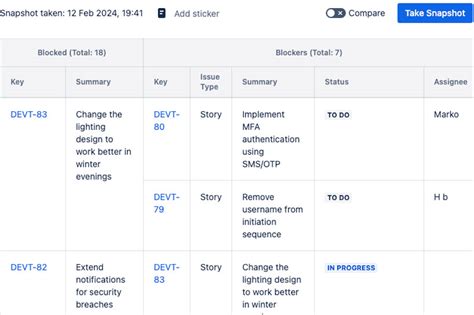 Jira Snapshots Product Jira Snapshots By Radbee
