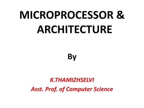 Microprocessor And Architecture Ppt