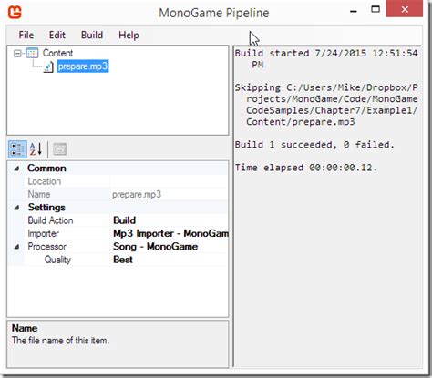 Monogame Tutorial Audio