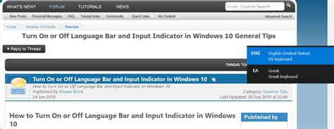 Turn On Or Off Language Bar And Input Indicator In Windows 10 Tutorials