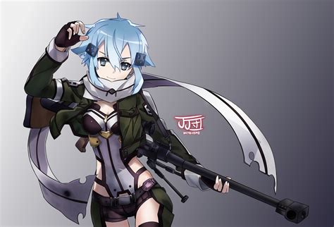 Sinon Sword Art Online Season 2 With Gun Posing