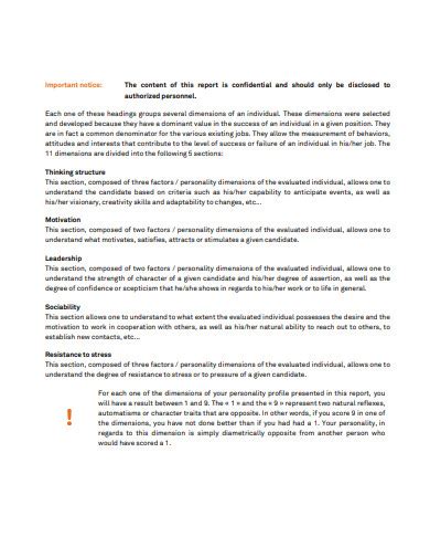8 Psychometric Report Templates In Pdf Doc