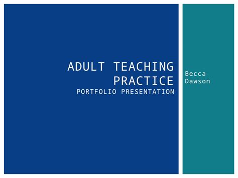 Pptx Adult Teaching Practice Portfolio Presentation Dokumen Tips
