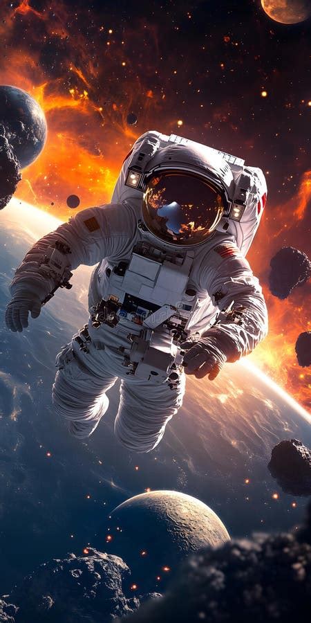 Astronaut Floating In Colorful Space Stock Illustration Illustration Of Exploration Astronaut