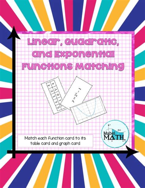 Linear Quadratic And Exponential Functions Matching By Mabel Math