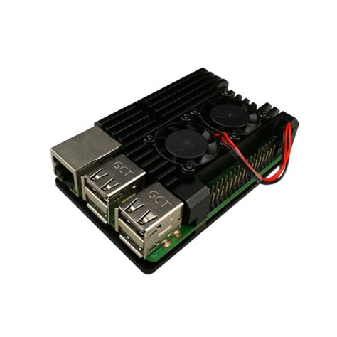 Black Dual Fan Version For Raspberry Pi Armor Case Aluminum Alloy Case For Raspberry Pi B B