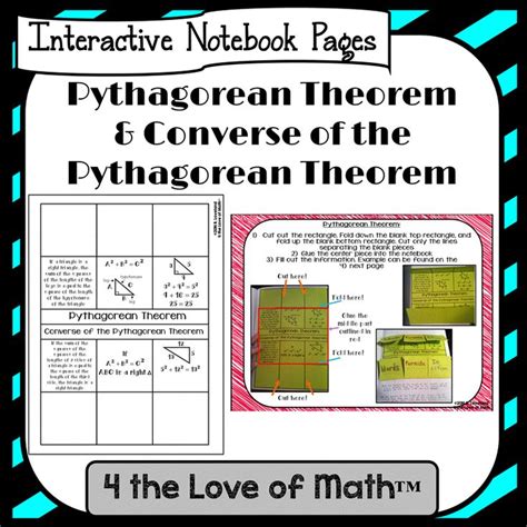 Pythagorean Theorem And Its Converse Interactive Notebook Pages