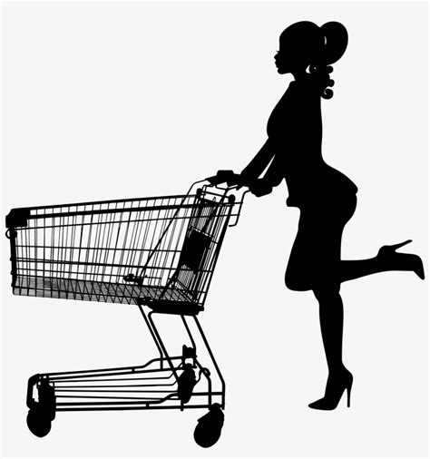Woman Pushing Shopping Cart Clip Art At Cole Sherrell Blog